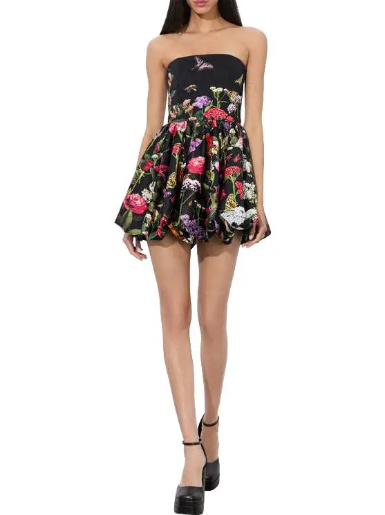 Alice + Olivia Asha Strapless Mini Dress - Secret Garden