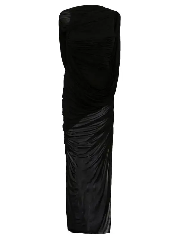 MUGLER Draped Backless Gown - Black