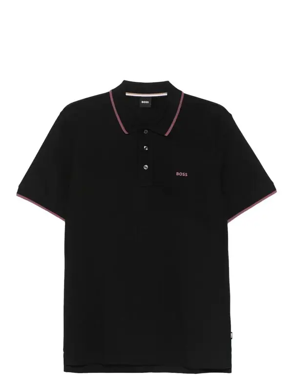 BOSS Logo-appliqué Polo Shirt - Black