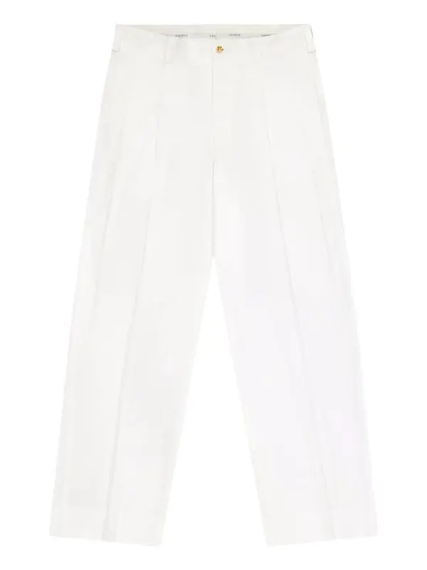 LANEUS Double Pence Loose-fit Trousers - White