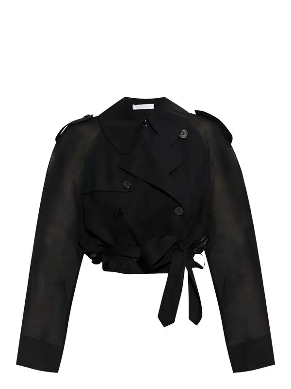 Helmut Lang Cropped Double-breasted Coat - Black