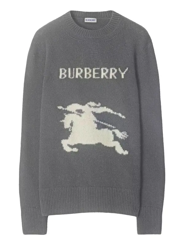 Burberry Equestrian Knight Intarsia Jumper - Grey