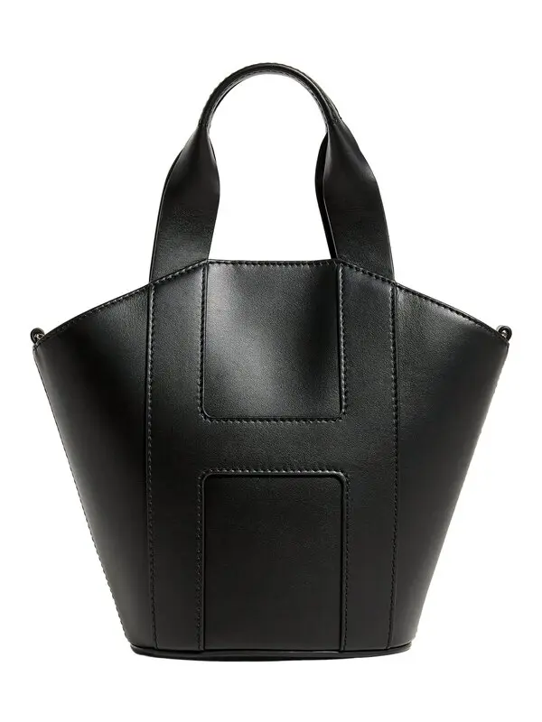 Harrods Leather Grab Tote Bag - Black