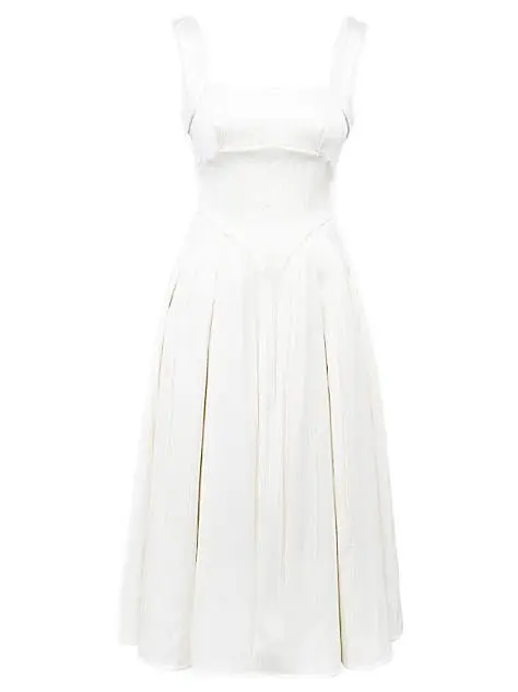 House Of Cb Isabeau Satin Midi Dress - Ivory