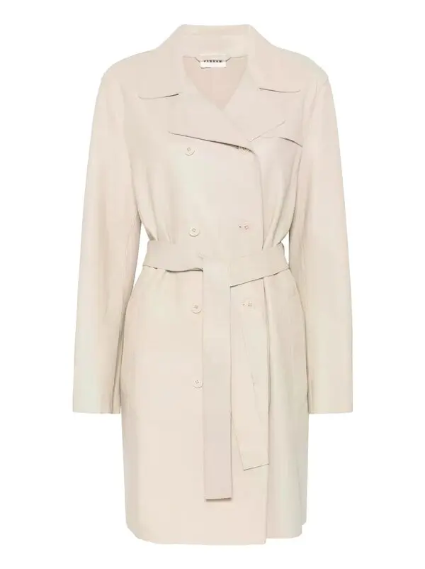 P.a.r.o.s.h Leather Trench Coat - Neutrals
