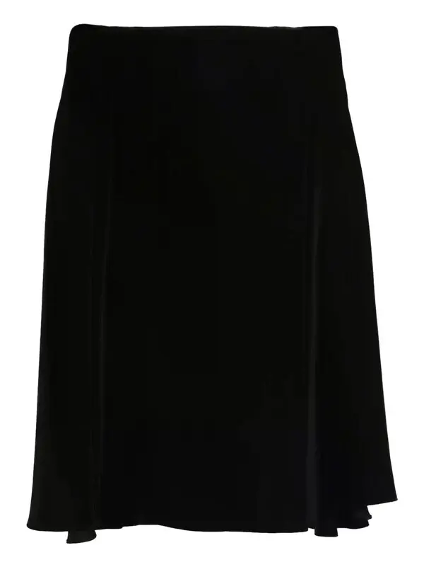 STYLAND Velvet Midi Skirt - Black