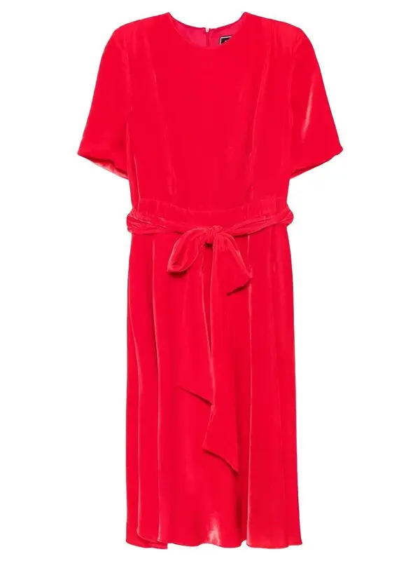 STYLAND Velvet Midi Dress - Red