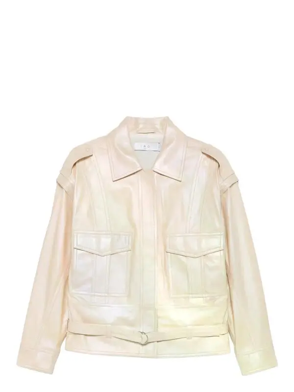 IRO PARIS Leather Biker Jacket - Neutrals