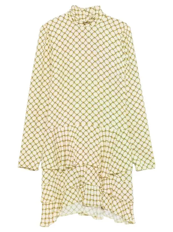 Elisabetta Franchi Monogram-print Midi Dress - Yellow