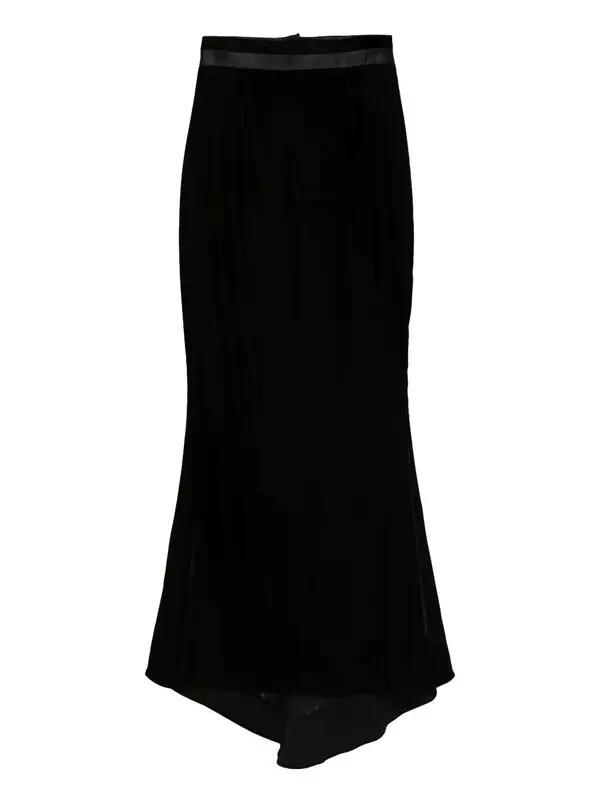 STYLAND Velvet Maxi Skirt - Black