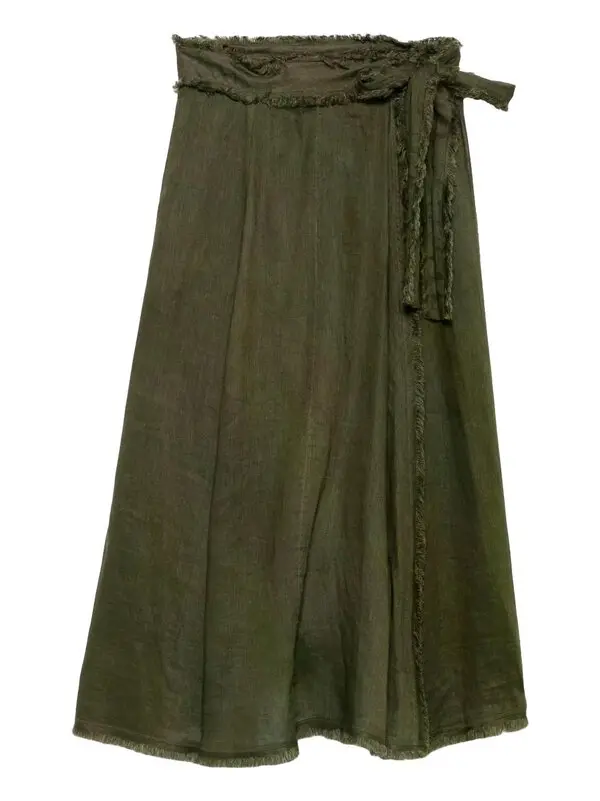 P.a.r.o.s.h Linen Maxi Skirt - Green
