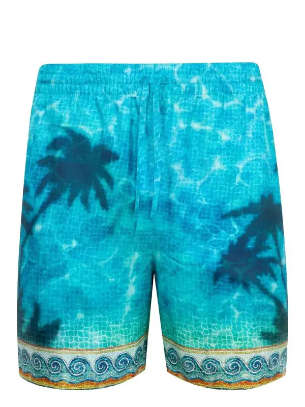 Casablanca Silk Shorts - Blue