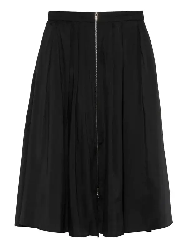 Dkny Zip-up Pleated Skirt - Black