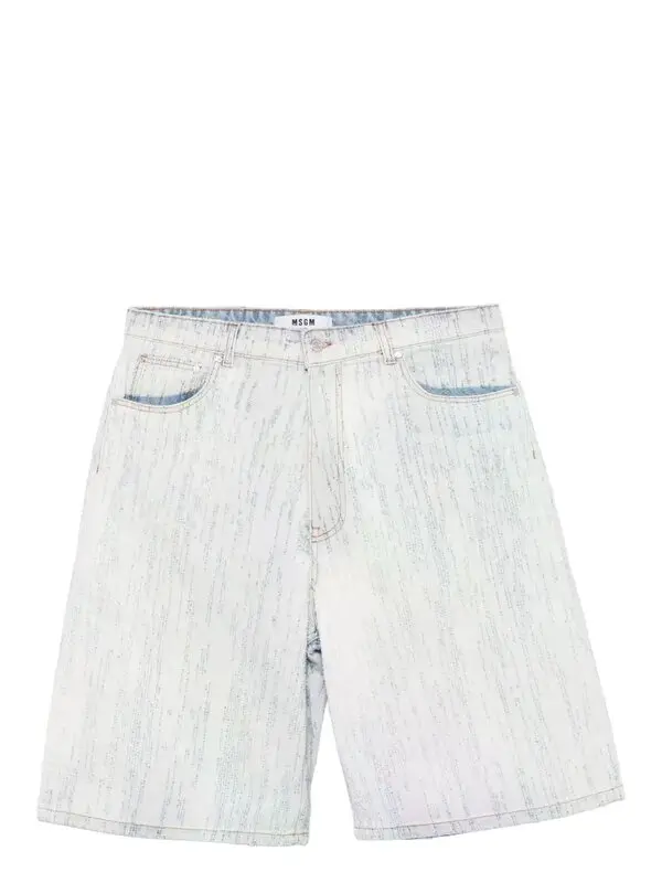 MSGM Denim Bermuda Shorts - White