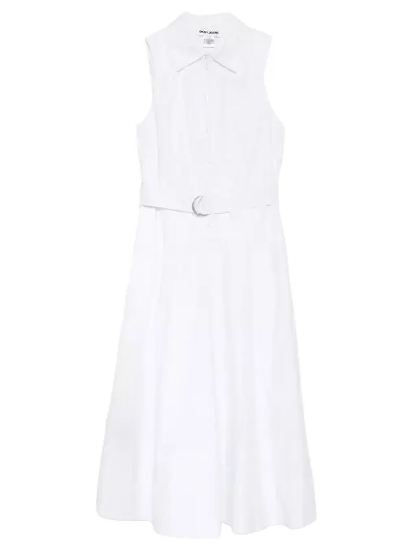 Dkny Drop-waist Midi Shirt Dress - White