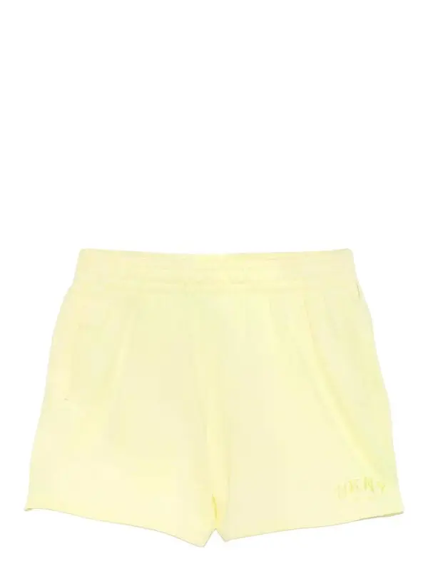 Dkny Logo-embroidered Track Shorts - Yellow