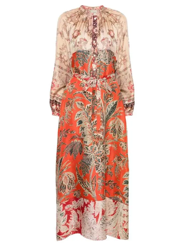 PIERRE-LOUIS MASCIA Aloe Silk Maxi Dress - Orange