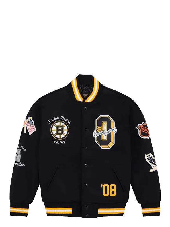 OVO X Nhl Boston Bruins Varsity Jacket - Black