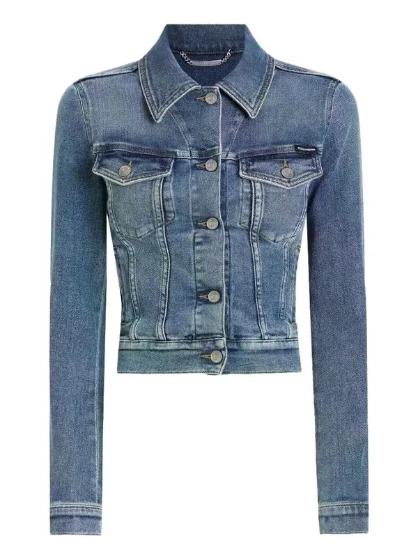 Dolce & Gabbana Logo-plaque Denim Jacket - Blue