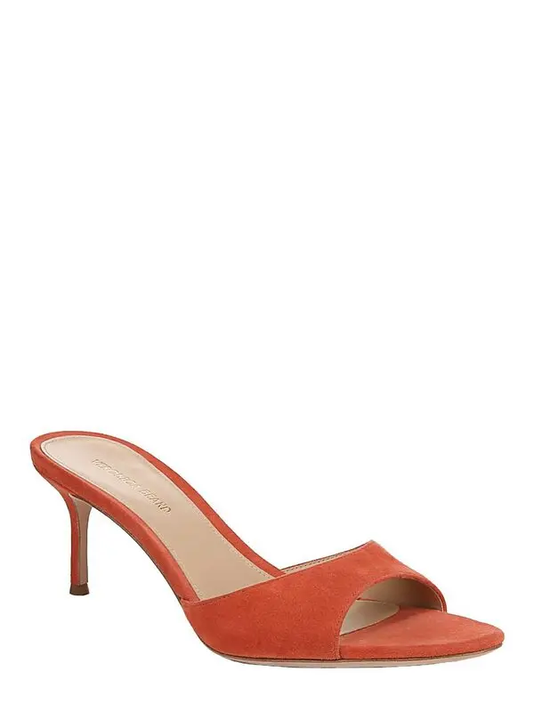 Veronica Beard Tia Slide Sandals - Persimmon