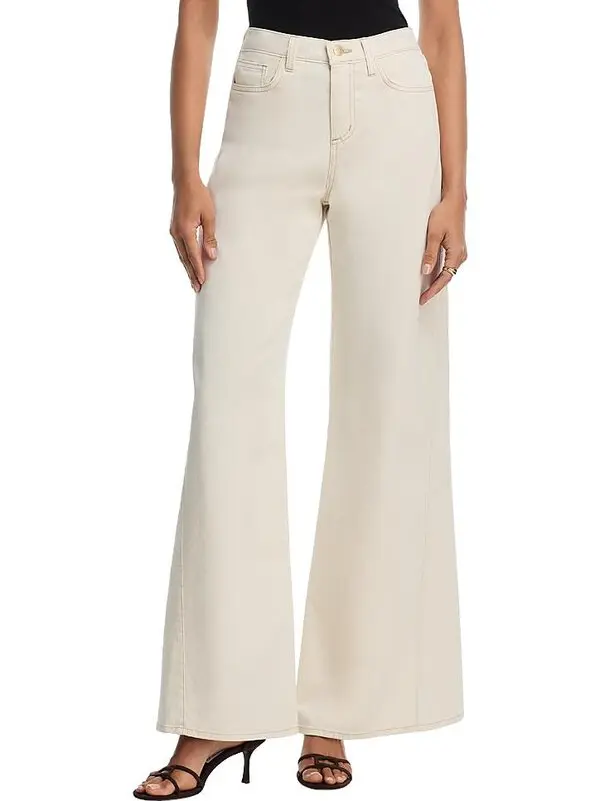L'Agence Beau High-rise Wide-leg Jeans - Macadamia