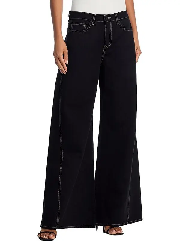L'Agence Beau High-rise Wide Leg Jeans - Noir/mothergoose Cont