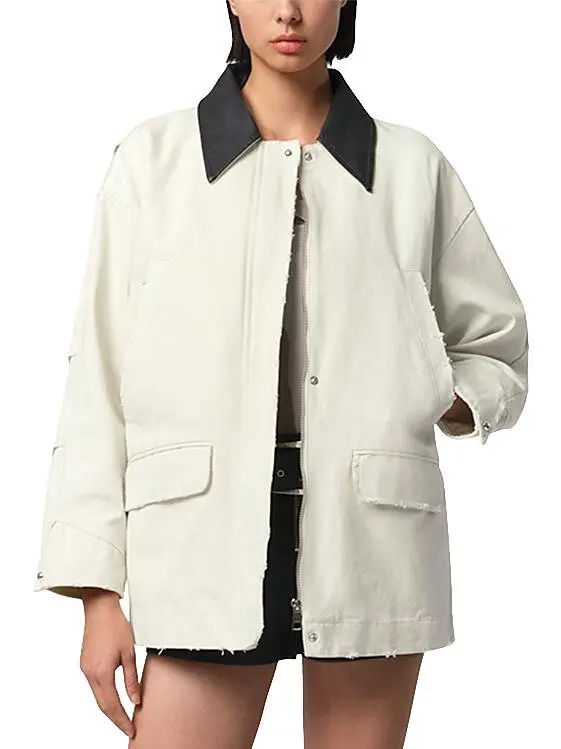 Apparis Clive Raw Denim Workwear Jacket - Antique White
