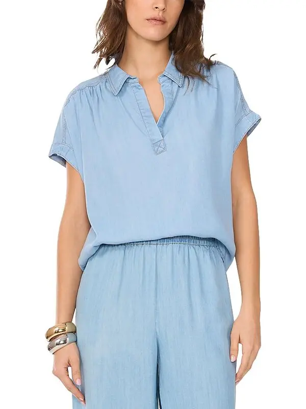 1.State Short Sleeve Collared Shirt - Angel Blue