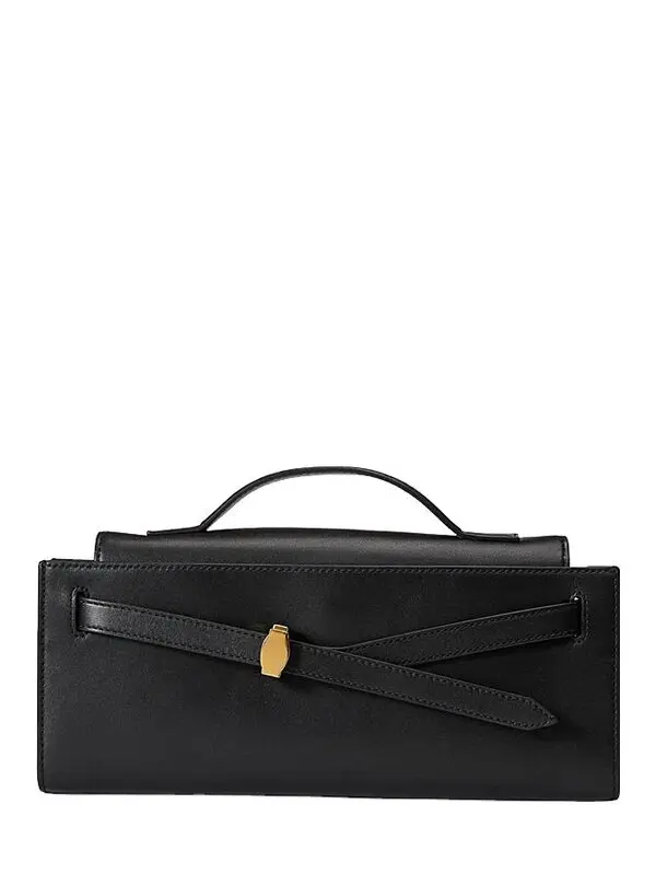 Veronica Beard Dash Leather Clutch - Black Leather