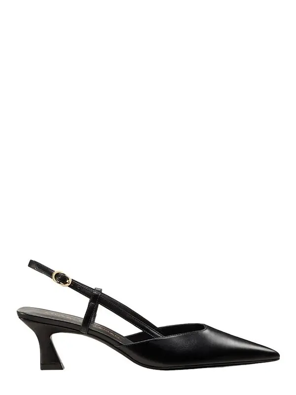 STUART WEITZMAN Vinnie 50 Slingback Kitten Heels - Black Basic