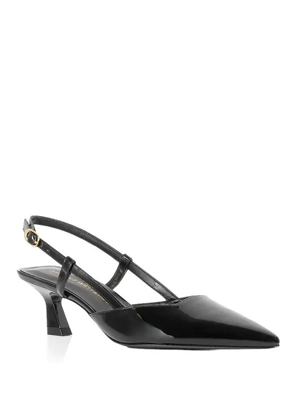STUART WEITZMAN Vinnie 50 Slingback Kitten Heels - Black