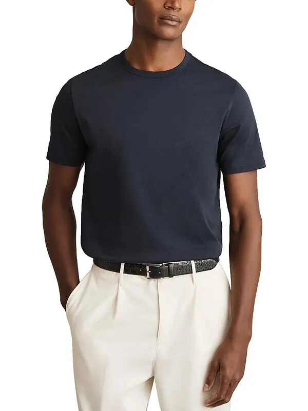 REISS Slim Fit Mercerized Tee - Navy