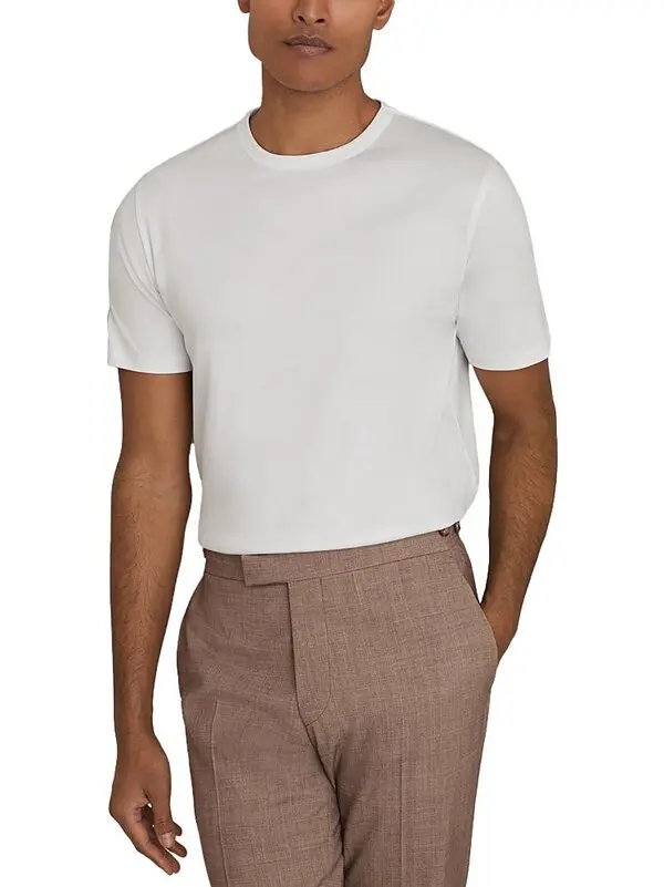 REISS Slim Fit Mercerized Tee - White