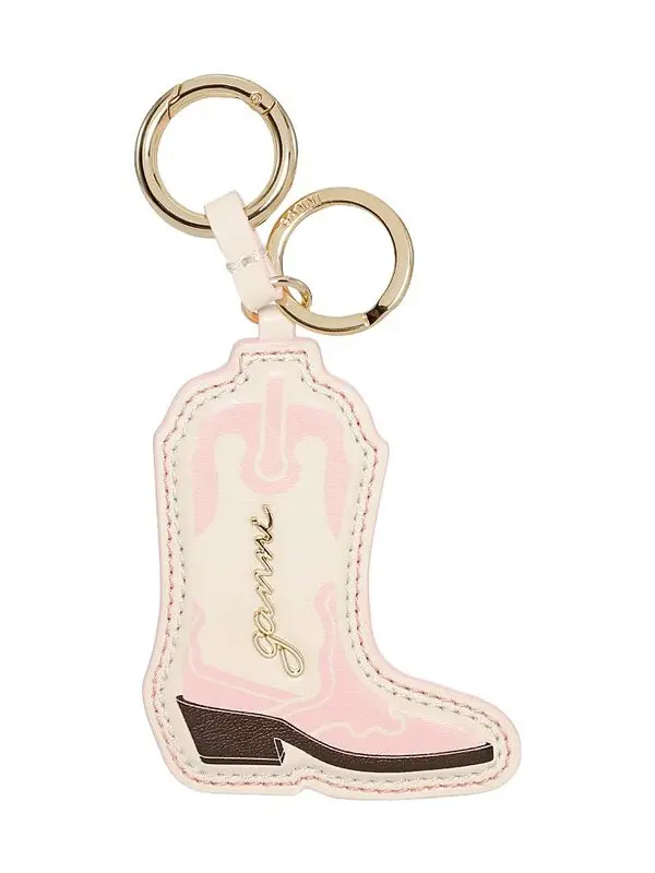 GANNI Western Boot Bag Charm - Chalk Pink