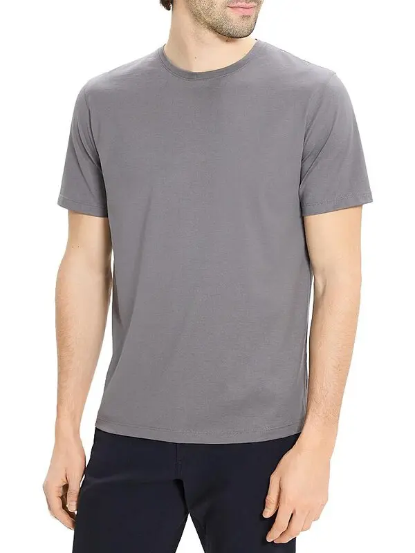 Theory Precise Tee In Cotton Jersey - Carbon