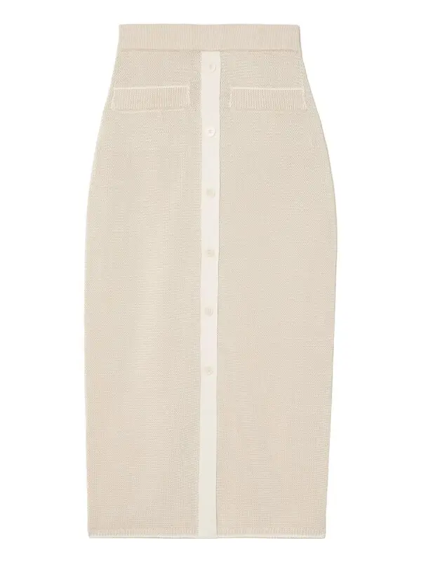 JOSEPH Cotton Knit Midi Skirt - Neutrals