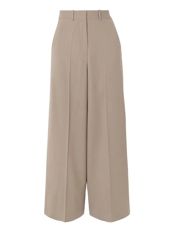 JOSEPH Alana Wool-blend Twill Wide-leg Pants - Brown