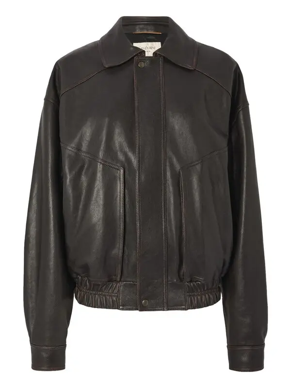 Saint Laurent Aviator Leather Jacket - Black