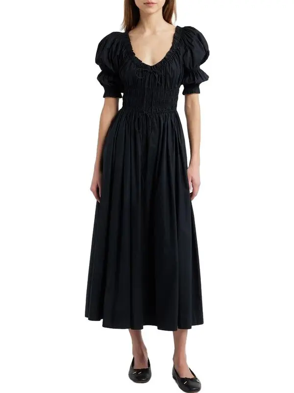 DÔEN Ischia Convertible Organic Cotton Maxi Dress - Black