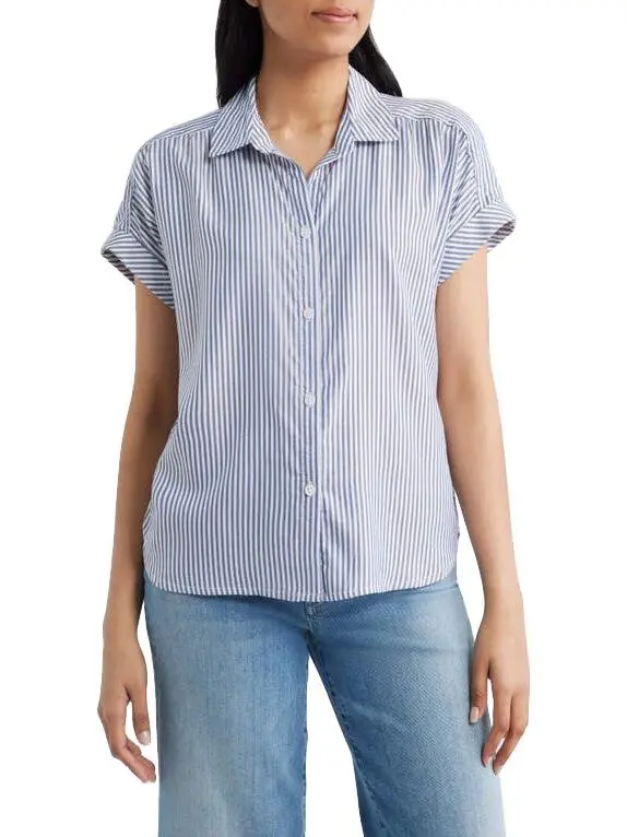 BEACHLUNCHLOUNGE Darby Short Sleeve Shirt - Atlantic