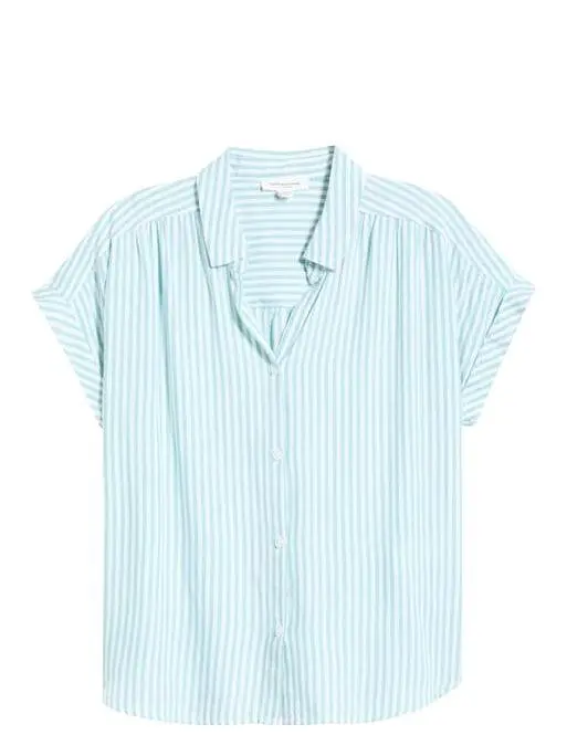 BEACHLUNCHLOUNGE Darby Short Sleeve Shirt - Cucumber Mint