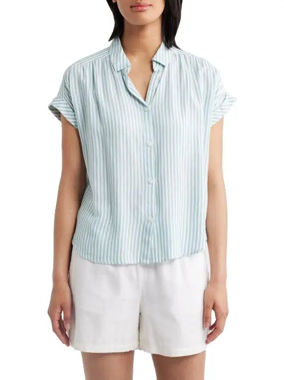 BEACHLUNCHLOUNGE Darby Short Sleeve Shirt - Cucumber Mint