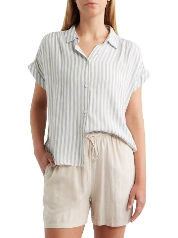 BEACHLUNCHLOUNGE Darby Short Sleeve Shirt - Green Moss