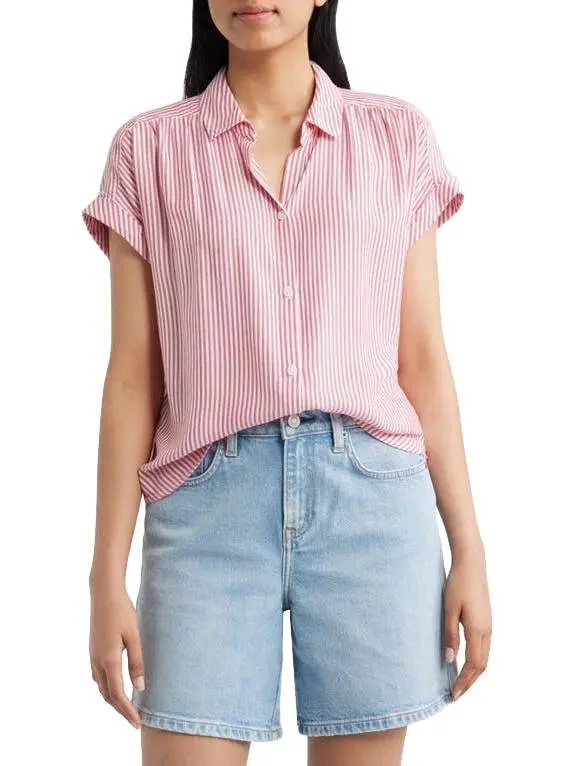 BEACHLUNCHLOUNGE Darby Short Sleeve Shirt - Kir Royale