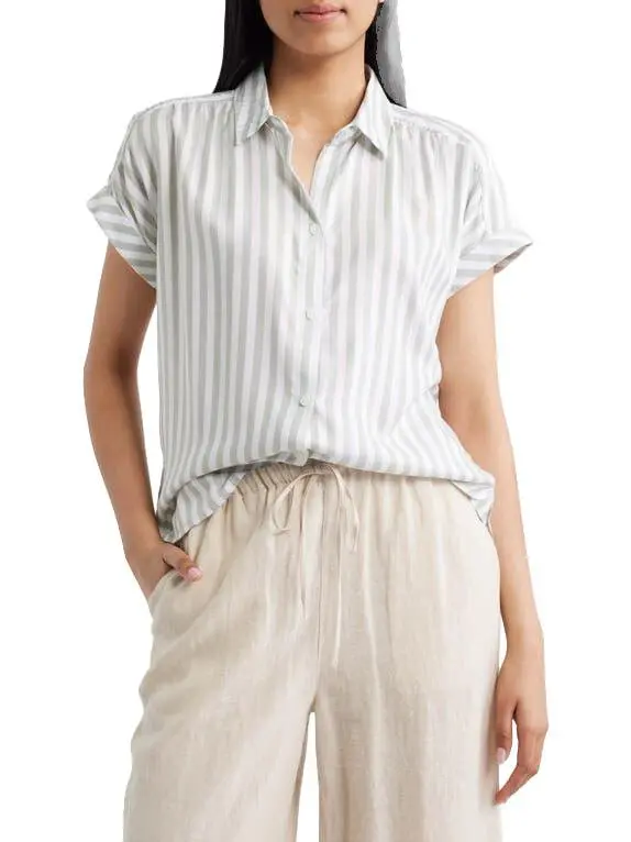 BEACHLUNCHLOUNGE Darby Short Sleeve Shirt - Meadowlark