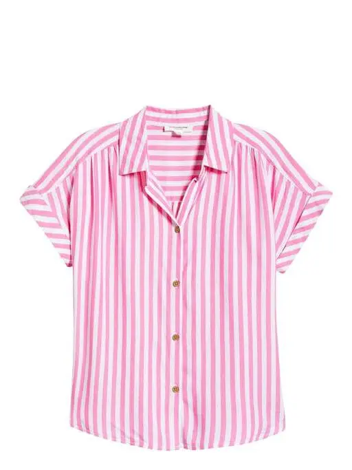 BEACHLUNCHLOUNGE Darby Short Sleeve Shirt - Pure Pink