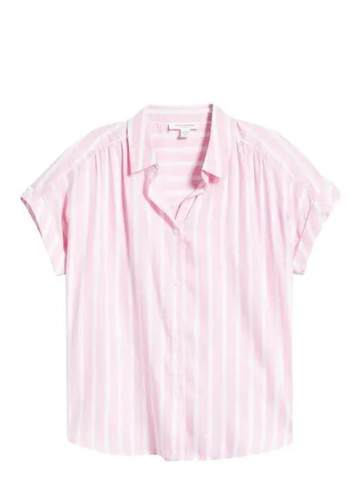 BEACHLUNCHLOUNGE Darby Short Sleeve Shirt - Super Pink
