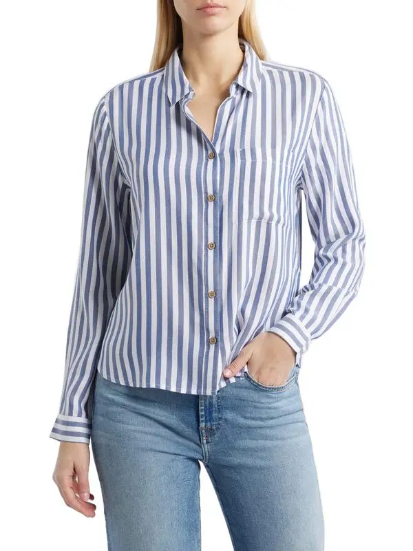 BEACHLUNCHLOUNGE Candace Striped Button-up Shirt - Barrier Island