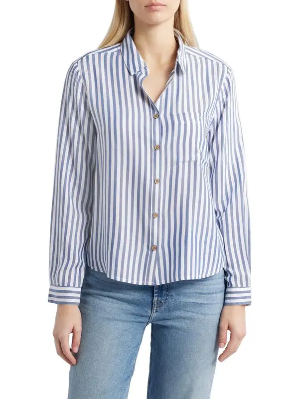 BEACHLUNCHLOUNGE Candace Striped Button-up Shirt - Starry Night