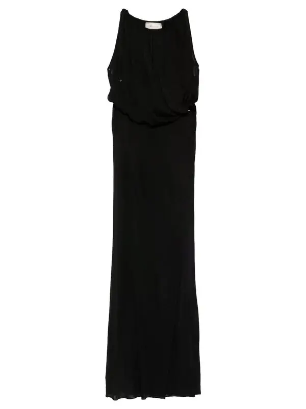 Blumarine Draped Maxi Dress - Black